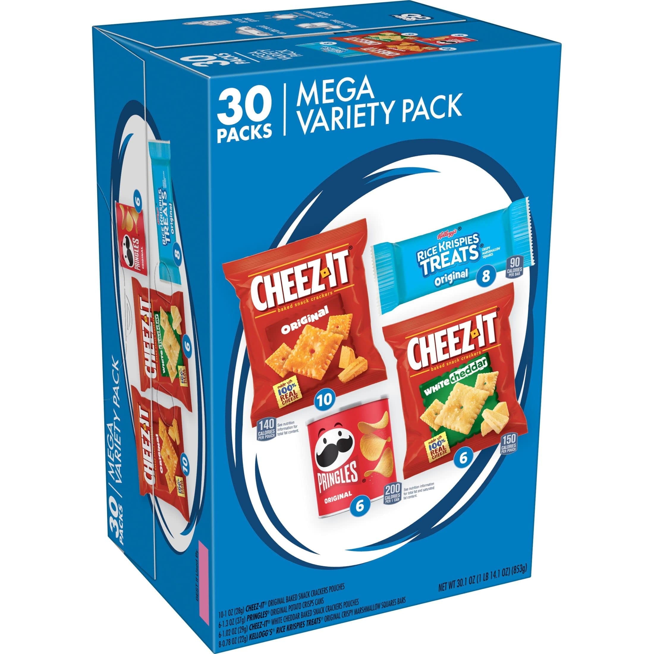 Kellogg's Cheez-It, Pringles & Rice Krispies Treats Snacks Mega Variety ...