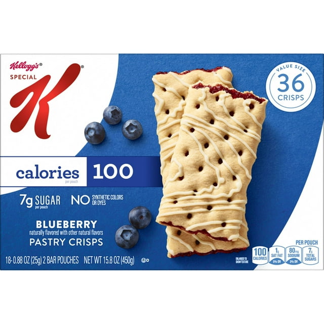 Kellogg's Special K Blueberry Chewy Pastry Crisps, Ready-to-Eat, 100 ...