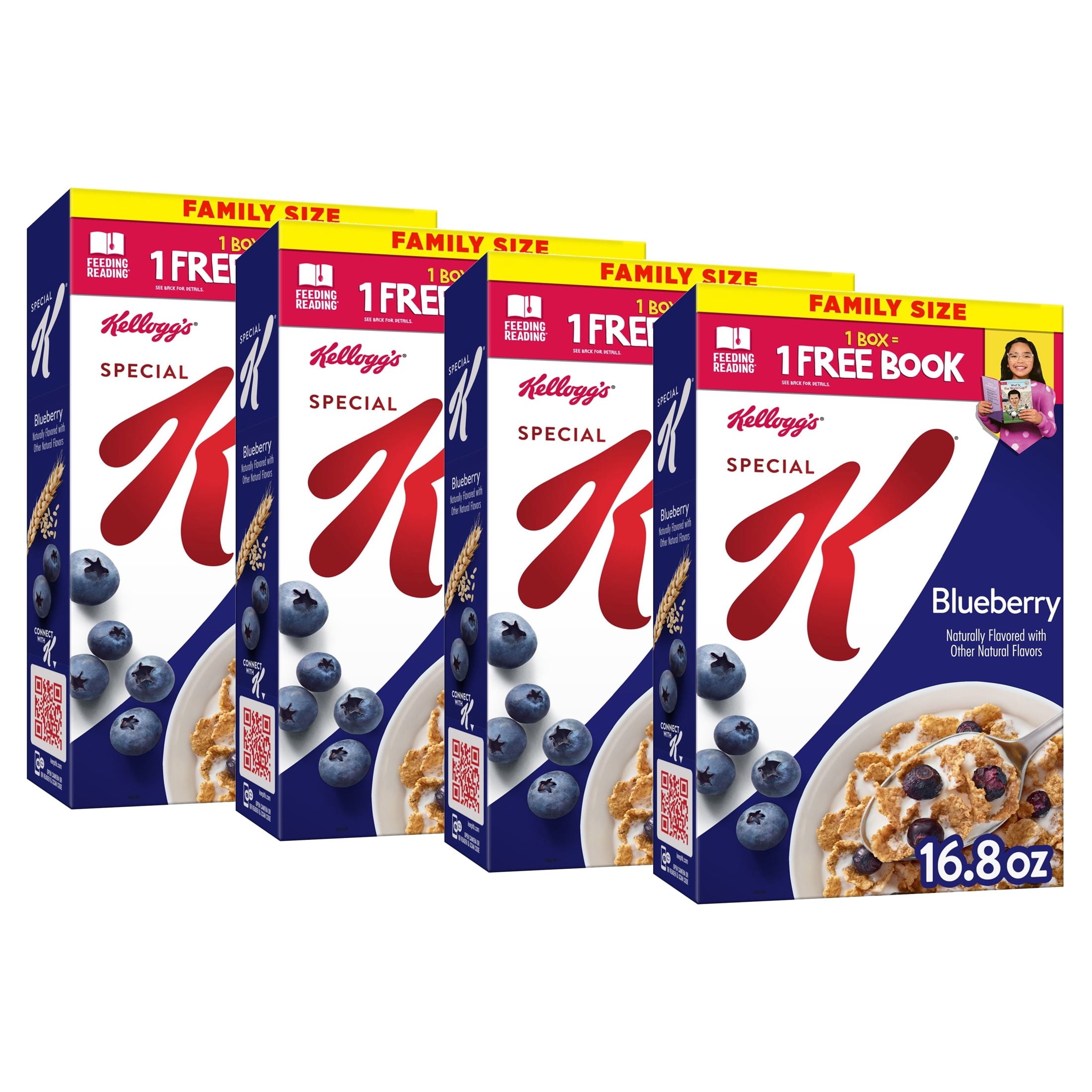 (4 pack) Kellogg's Special K Blueberry Cold Breakfast Cereal, Family ...