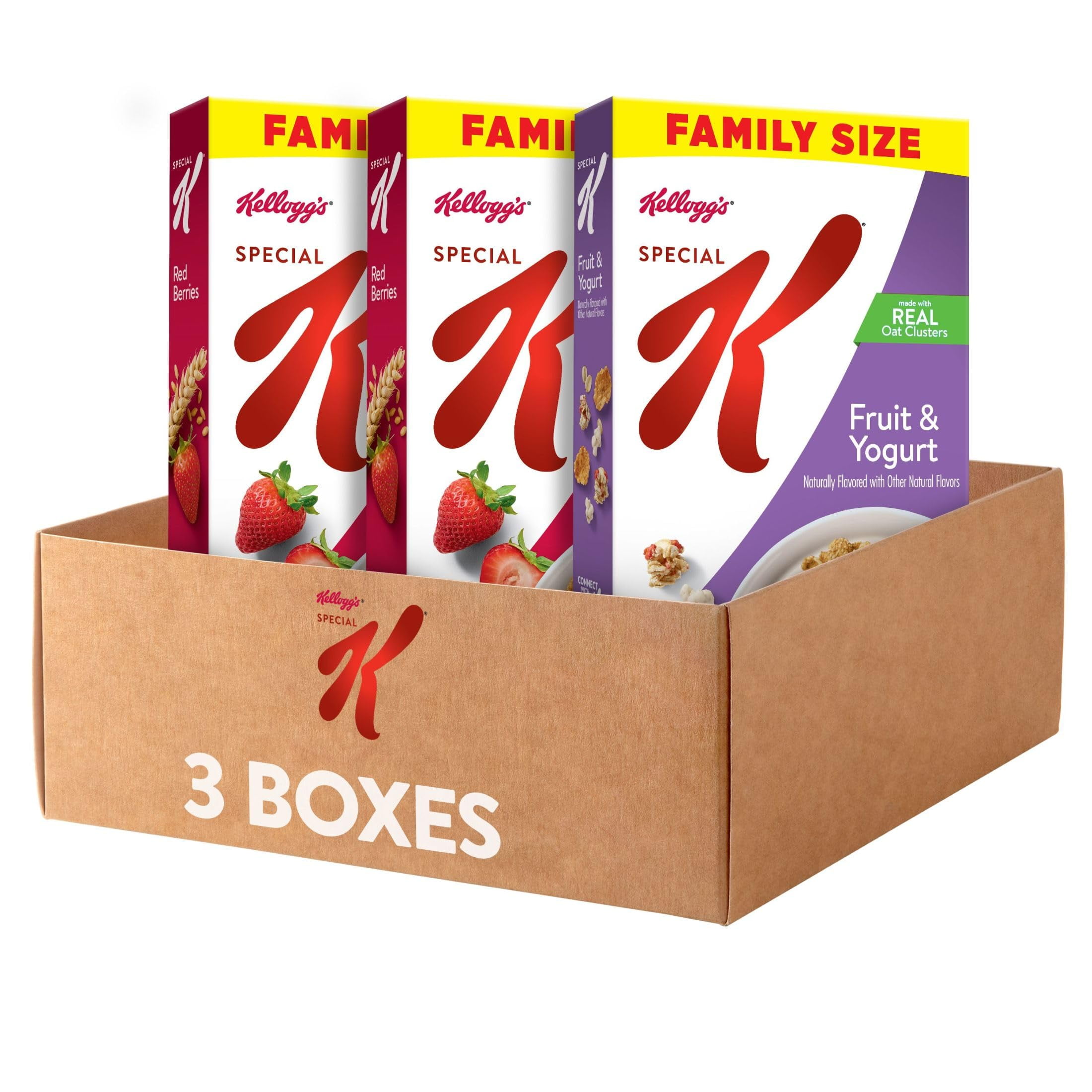 Kellogg’s Special K Breakfast OKA4 Cereal, Family Breakfast, Fiber Cereal, Family Size, Variety ...