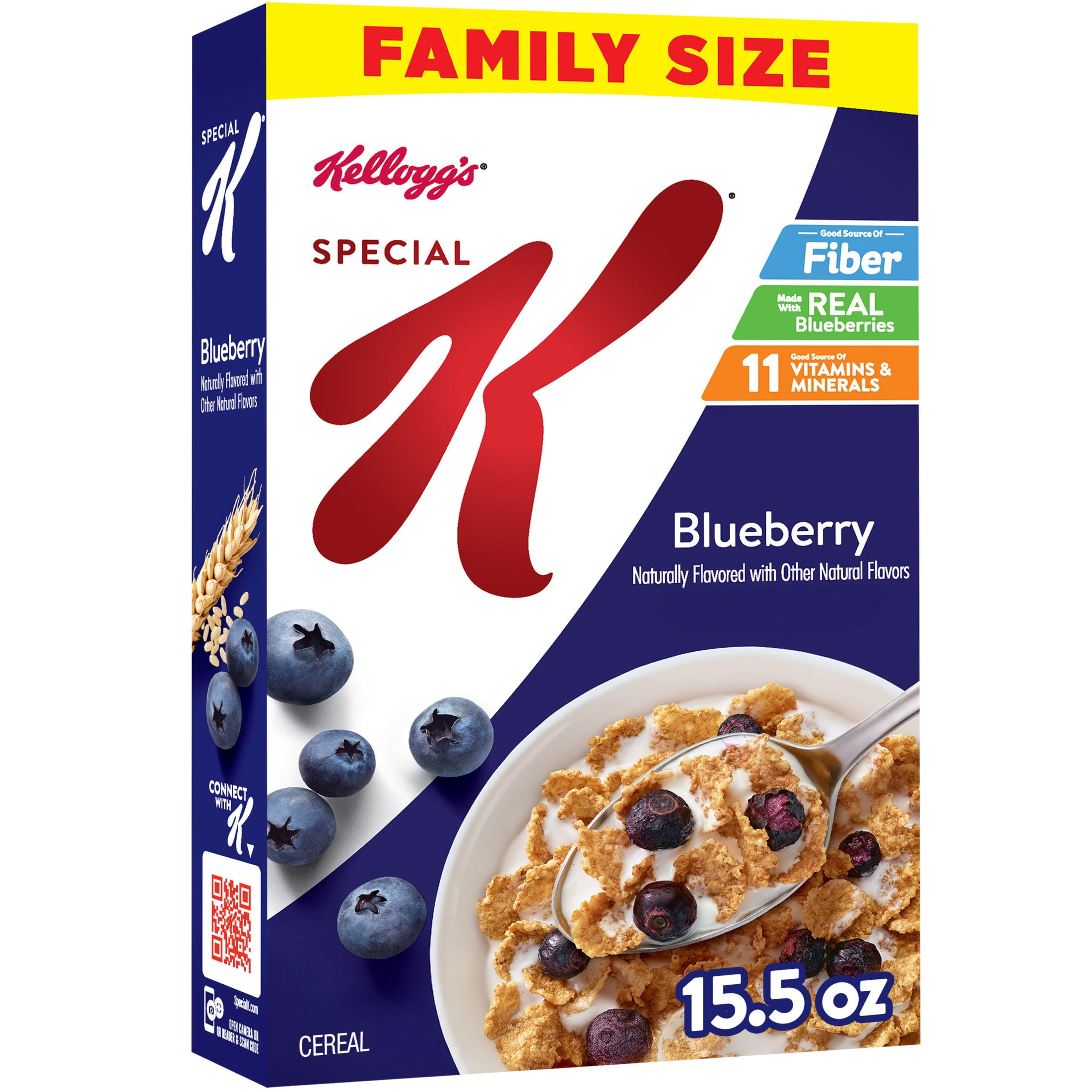 Kellogg's Special K Blueberry Cereal, Wholesome Family Size, 15.5 oz ...