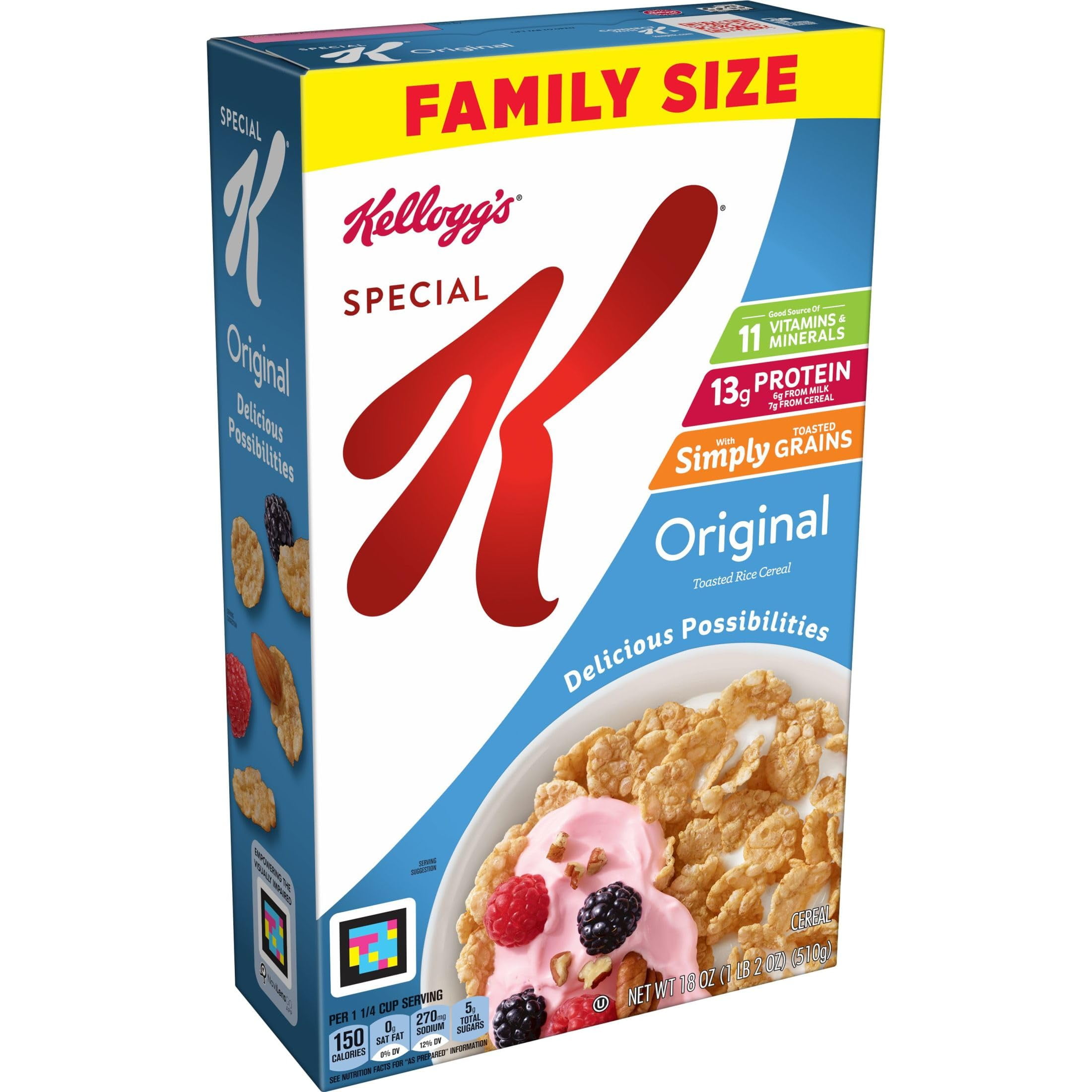 Kellogg's Special K, Breakfast Cereal, Original, Made with Folic Acid, B Vitamins, and Iron ...