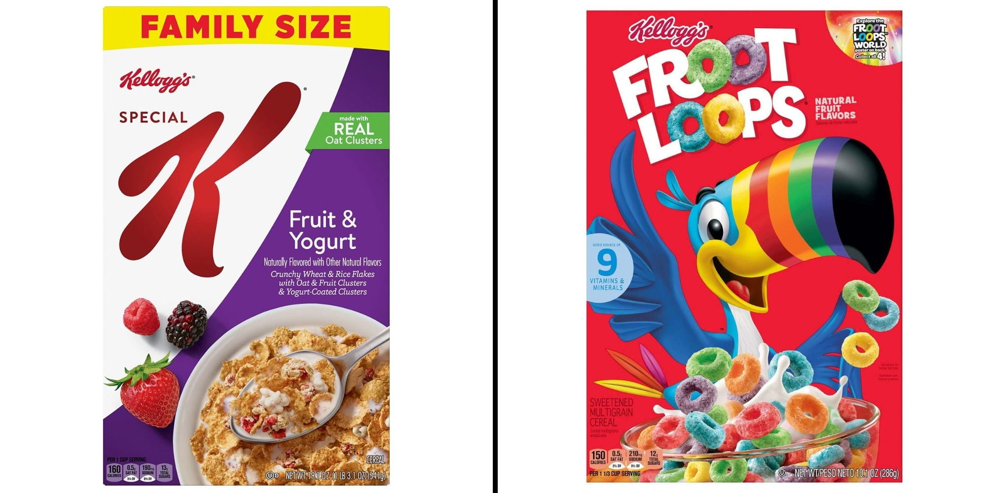 Kellogg's Special K Fruit and Yogurt 19.1 oz & Kellogg's Froot Loops ...