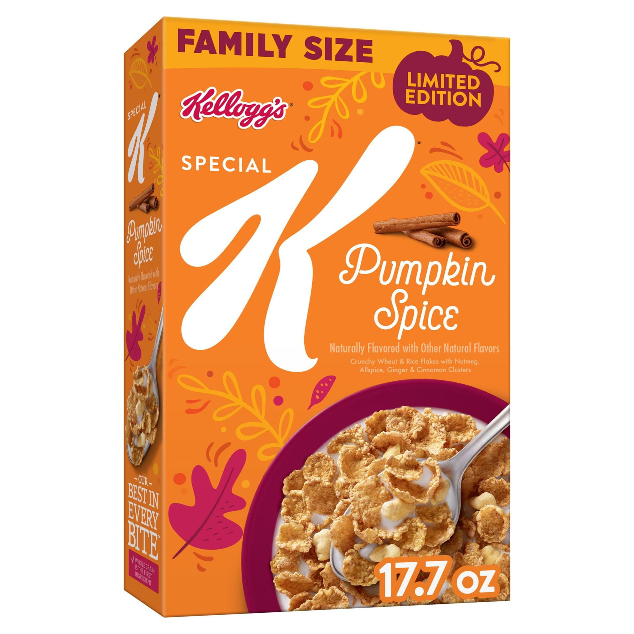 Kellogg's Special K Pumpkin Spice Cold Breakfast Cereal, Family Size ...