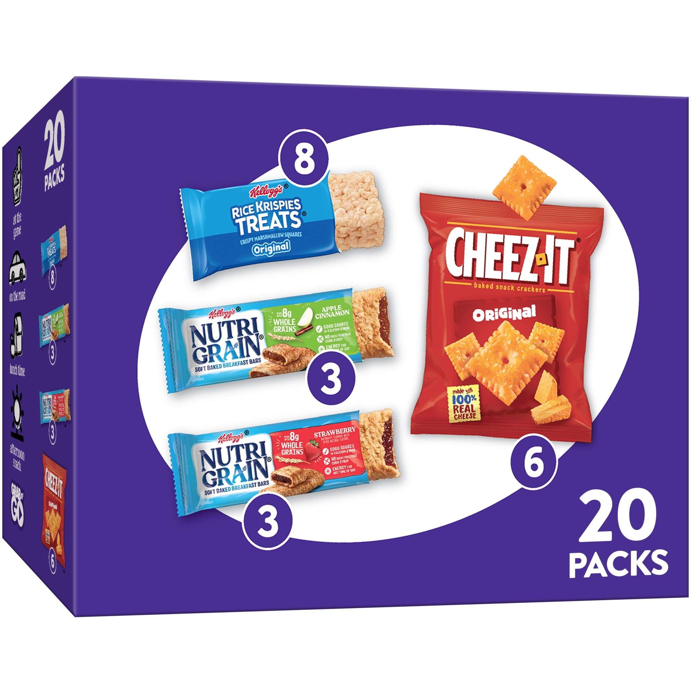 Kellogg's Variety Pack Chewy Assorted Snacks, Ready-to-Eat, Lunch ...