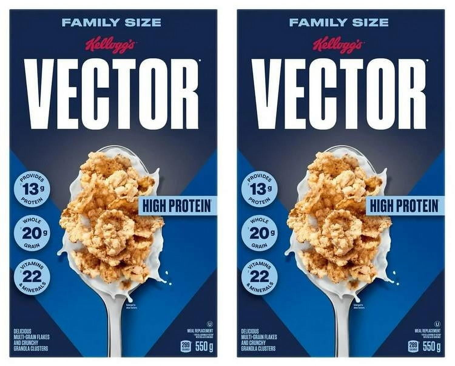 Kellogg's Vector Protein Breakfast Cereal, 550g (2 Pack) - Walmart.com