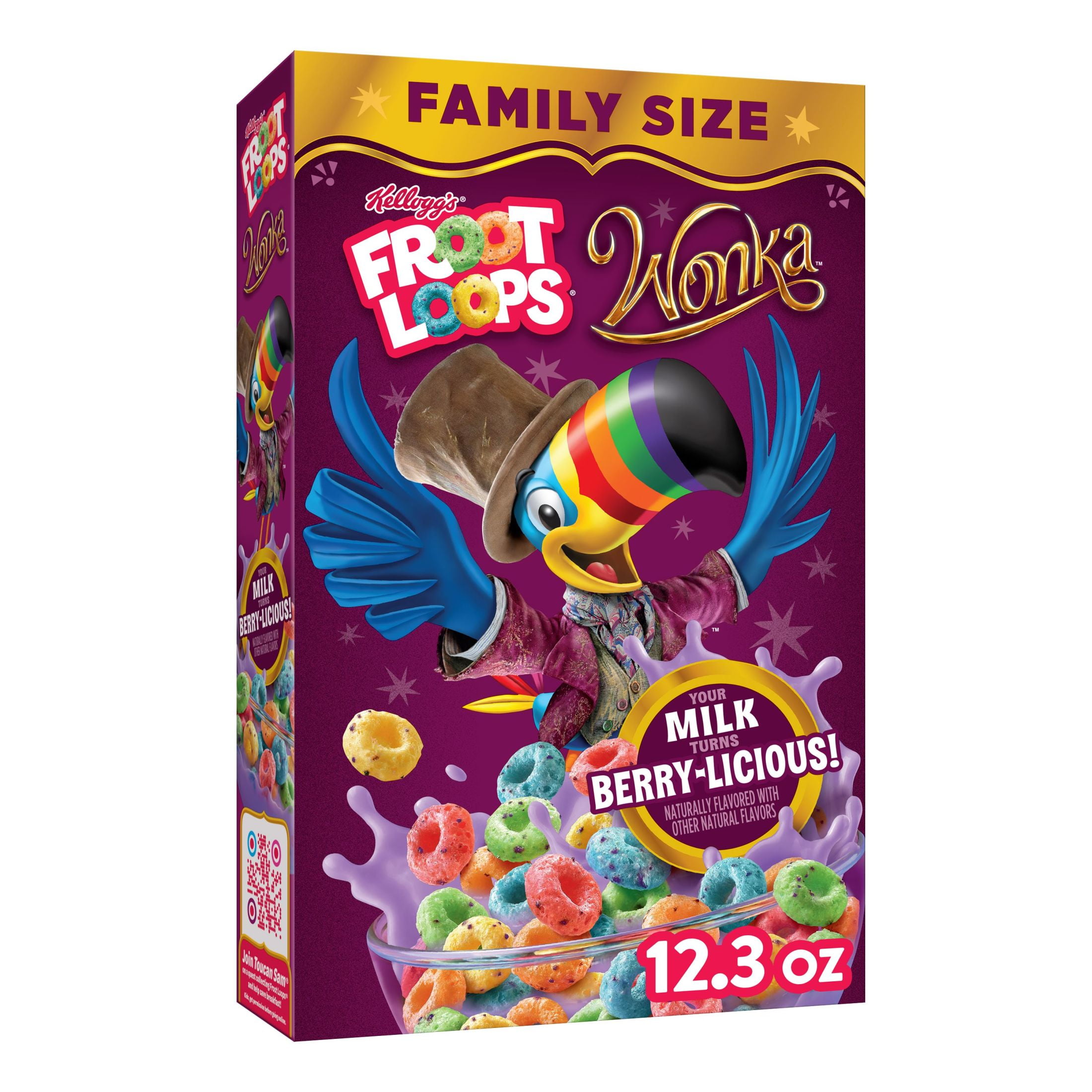 Kellogg's Willy Wonka Froot Loops Cold Breakfast Cereal, Turns Milk ...