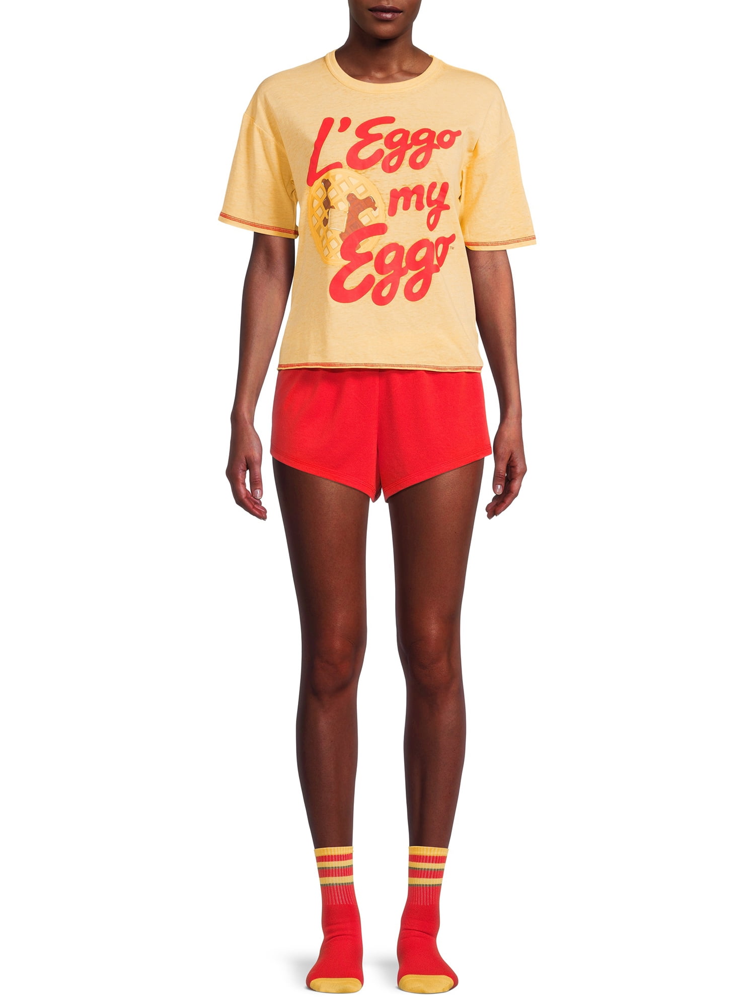 Kellogg's Women's Plus Size 3-Piece PJ Set - Eggo Tee, Shorts, Socks ...