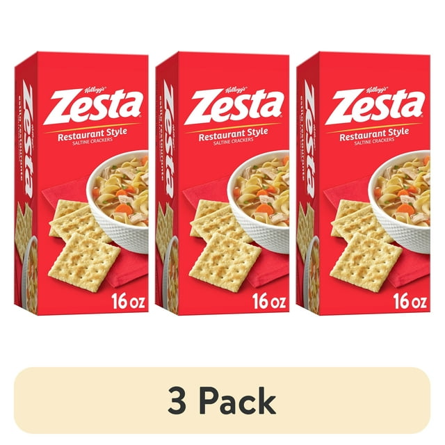 (3 pack) Kellogg's Zesta Original Saltine Crackers, Soup Crackers, 16 ...