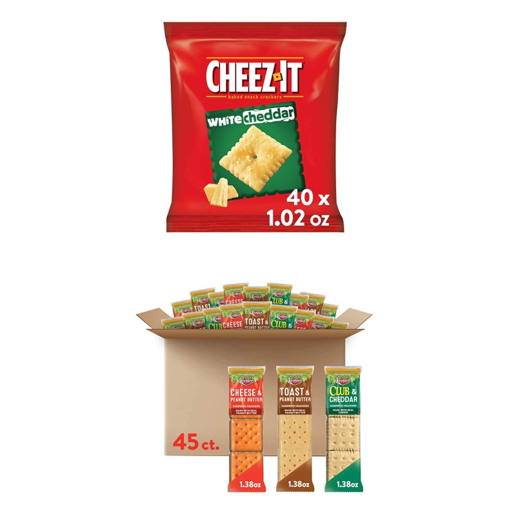 Kelloggs Bulk Snack Box, Cheez-It White Cheddar Cheese Crackers (40 ...