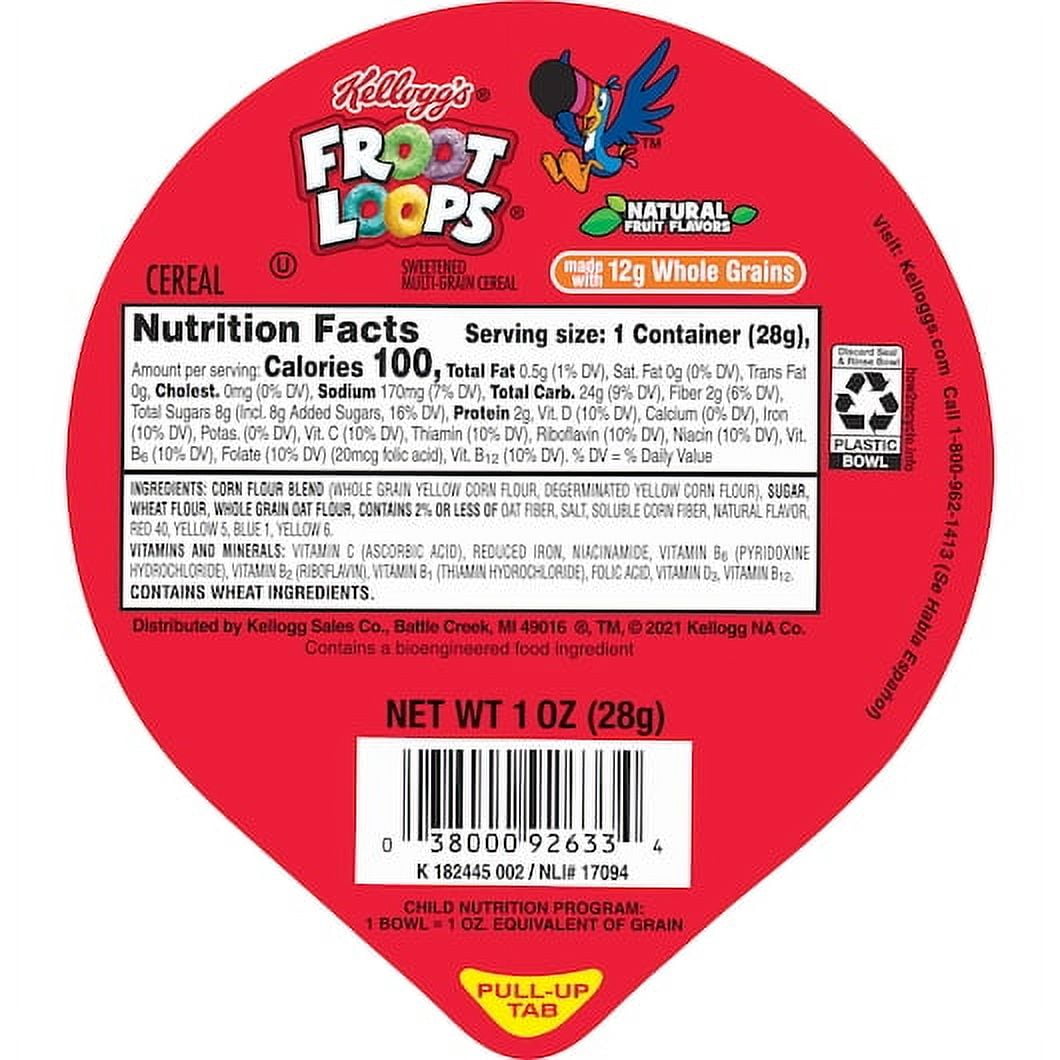 Kelloggs Froot Loops Natural Fruit Flavors Sweetened Multi-Grain Cereal ...