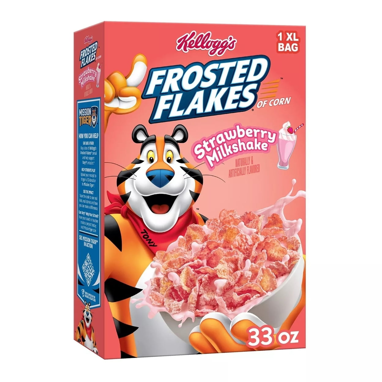 Kelloggs Frosted Flakes Cereal Strawberry Milkshake 33 Ounce - Walmart.com