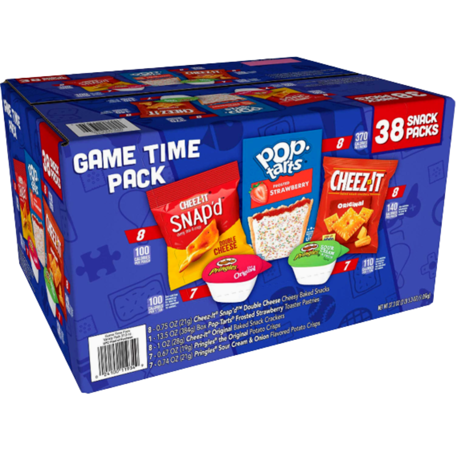 Kelloggs Game Time Snack Variety Pack, 38 Bags, Cheez It, Pringles, Pop ...