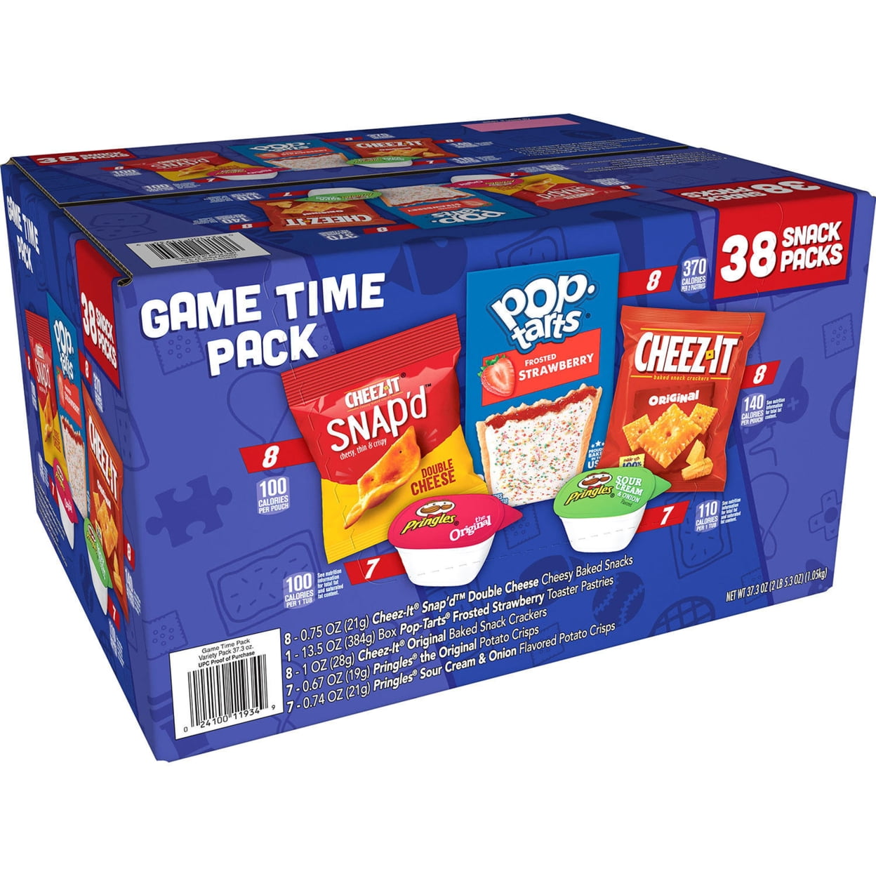 Kellogg's Game Time Snacks Variety Pack, 38 Pack, Cheez-It, Pringles ...