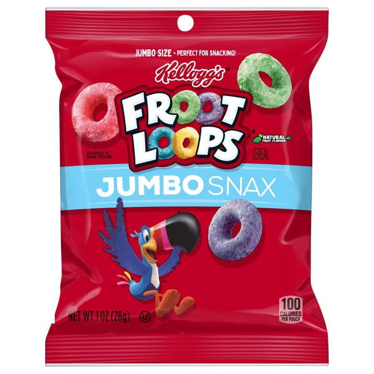 Kellogs Jumbo Snax Froot Loops Cereal 1oz - Walmart.com