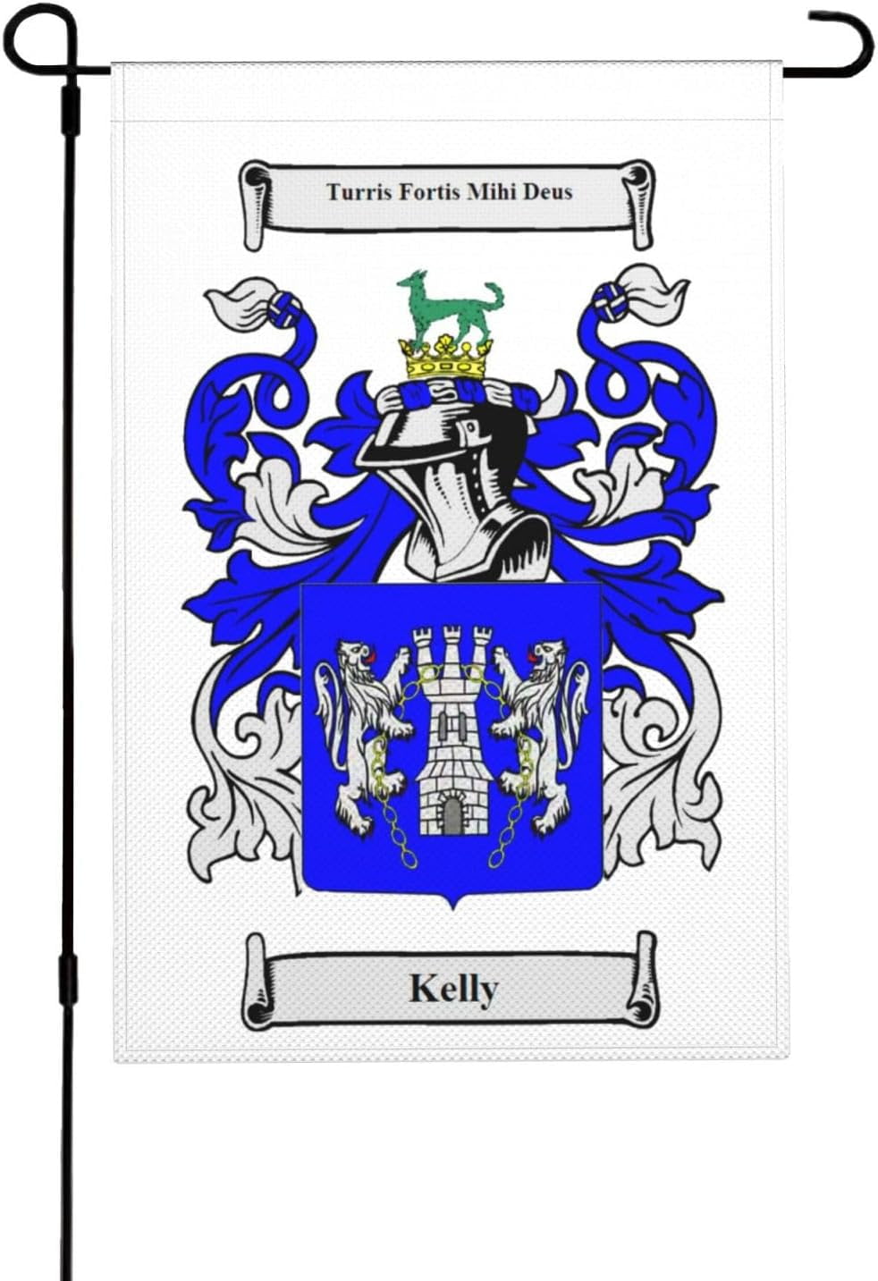 Kelly Coat Of Arms Small Garden Flag Double Sided Vertical For Outside ...