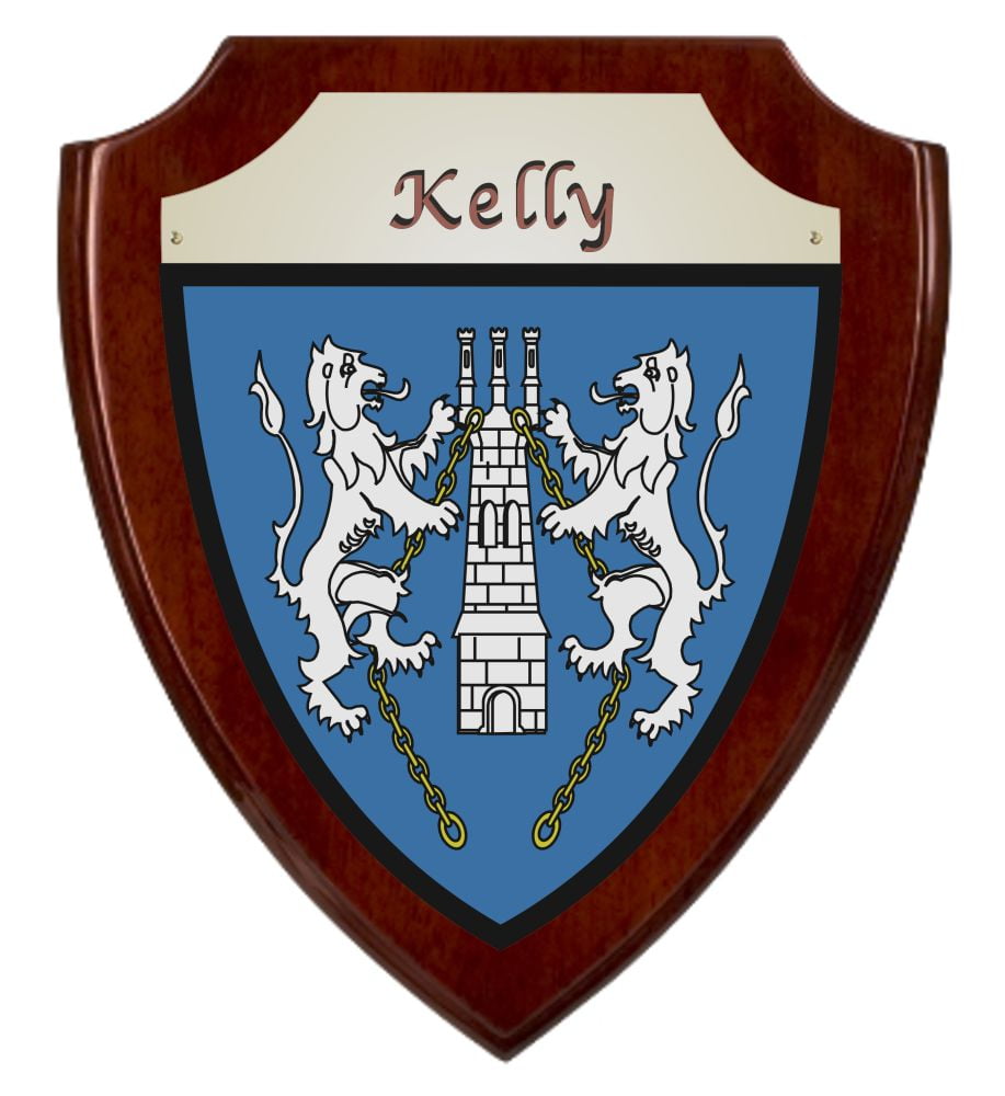 Kelly Irish Coat of Arms Shield Plaque - Rosewood Finish - Walmart.com