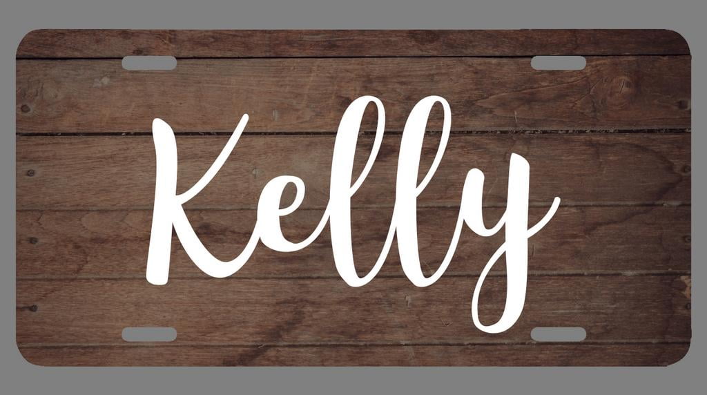 Kelly Name Wood Style License Plate Tag Vanity Novelty Metal | UV ...