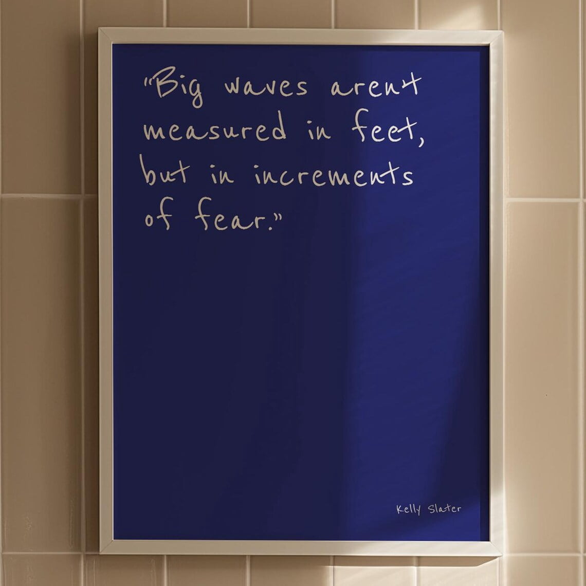 Kelly Slater Quote Poster, Summer Surfer Wall Art, Modern Dark Blue ...