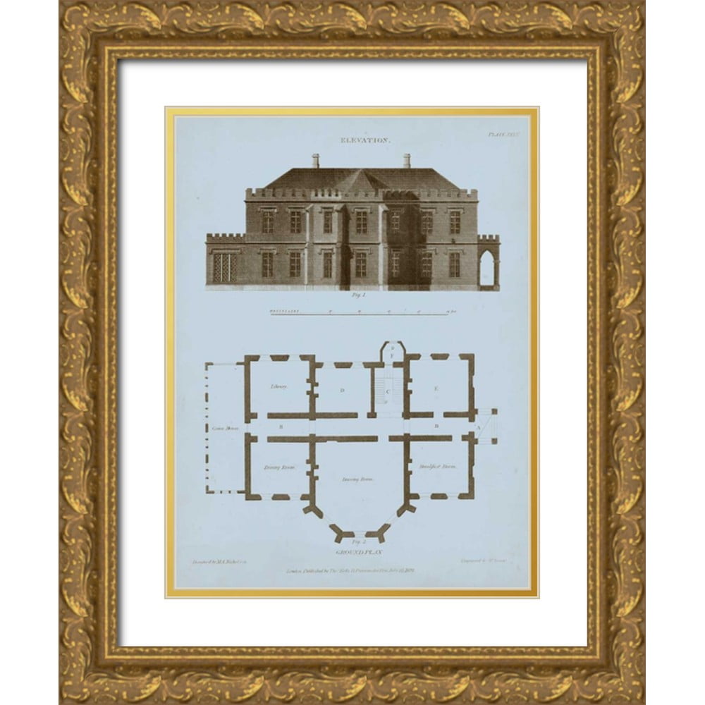 Kelly, Thomas 12x14 Gold Ornate Wood Framed with Double Matting Museum ...