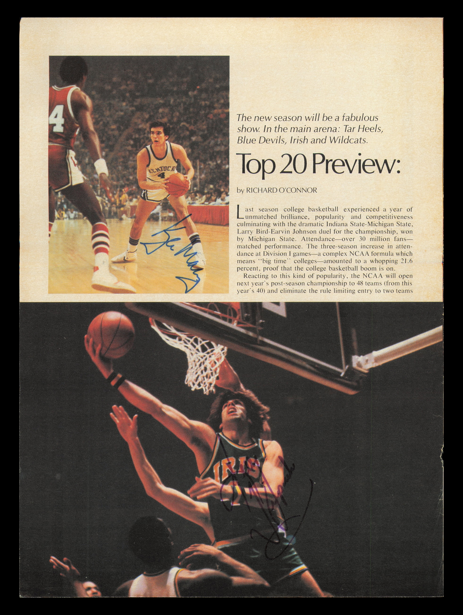 Kelly Tripucka & Kyle Macy Autographed 8x11 Magazine Photo SKU #238032 ...