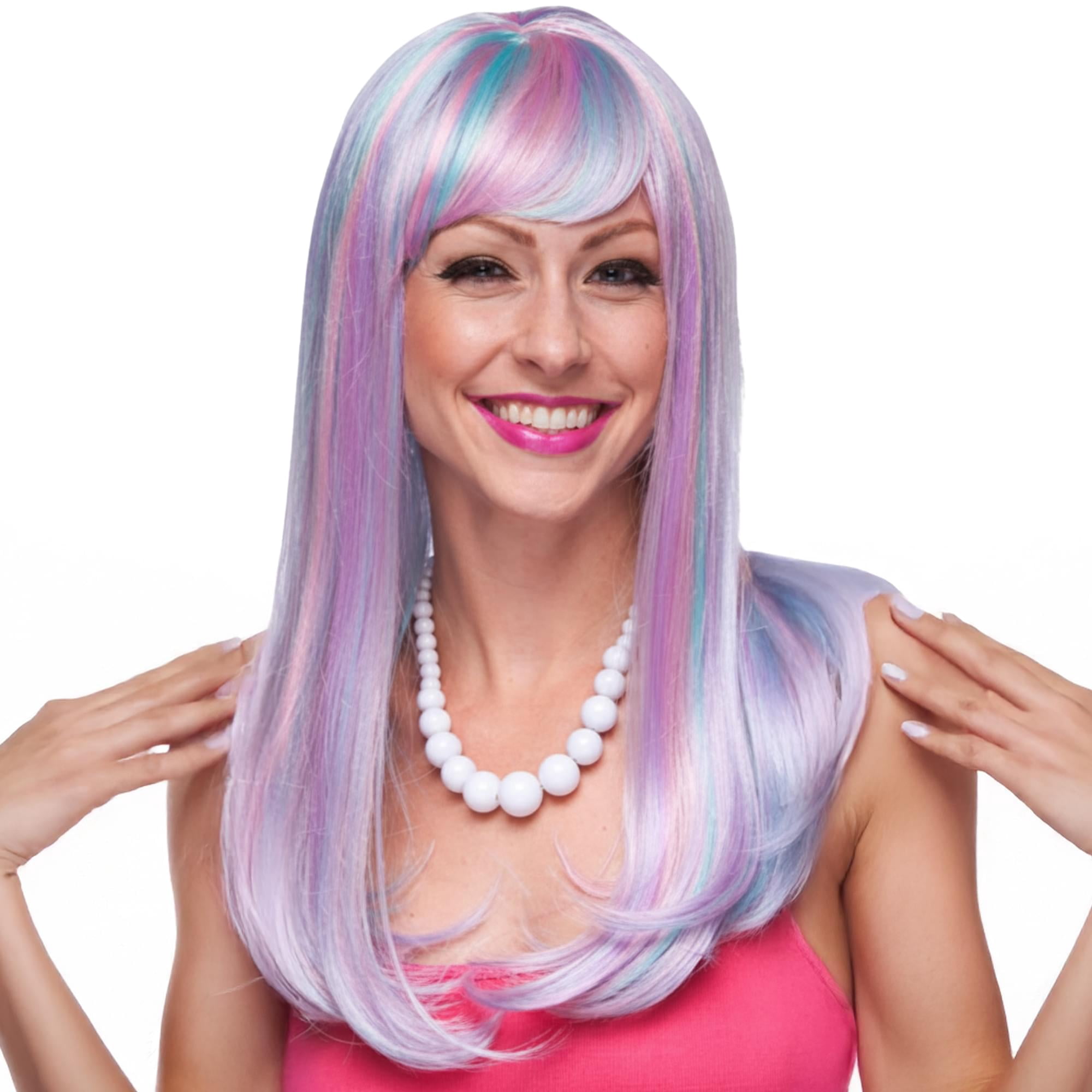 Kelly Venus Blue, Purple & Pink Wig Costume Accessory - Walmart.com