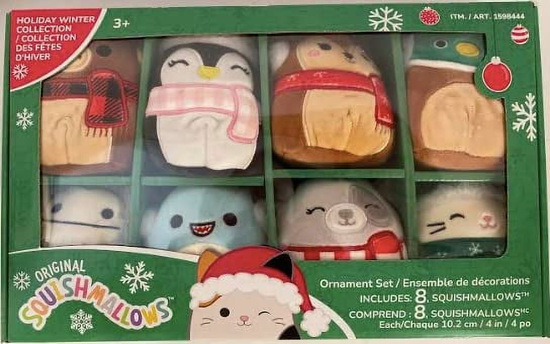 Squishmallows Christmas Ornaments Winter Collection Plush 8-Pack Set ...