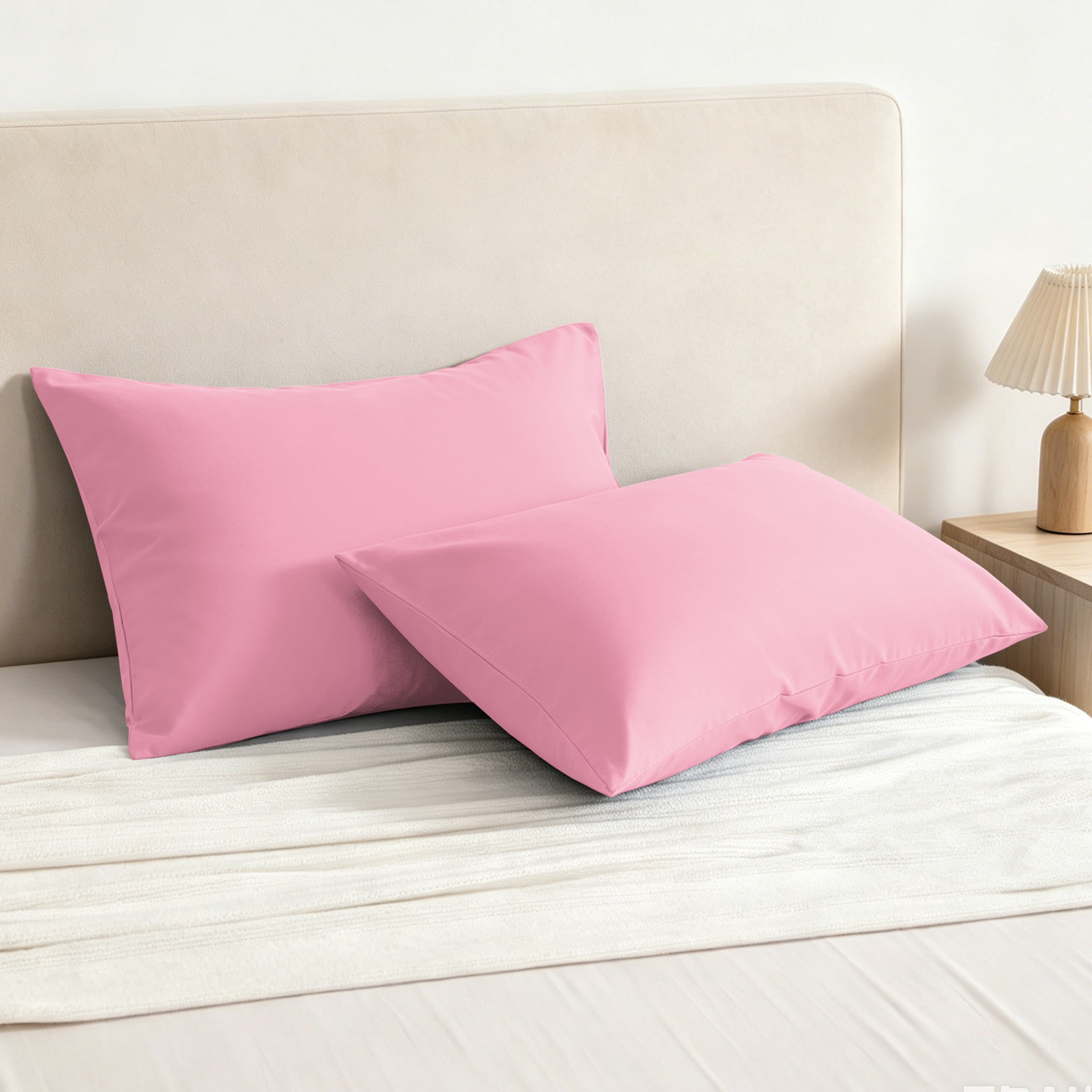 Kelnaro Pink King Pillowcases 20x36 Inch, 2 Pack 100% Pure Cotton ...