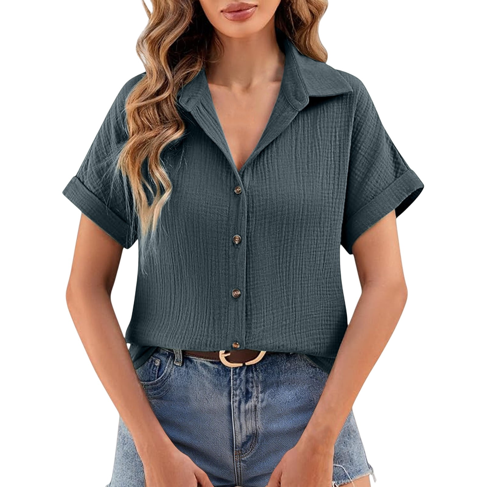 Kelon Ladies Tops and Blouses Collared Business Dressy Spring Summer ...