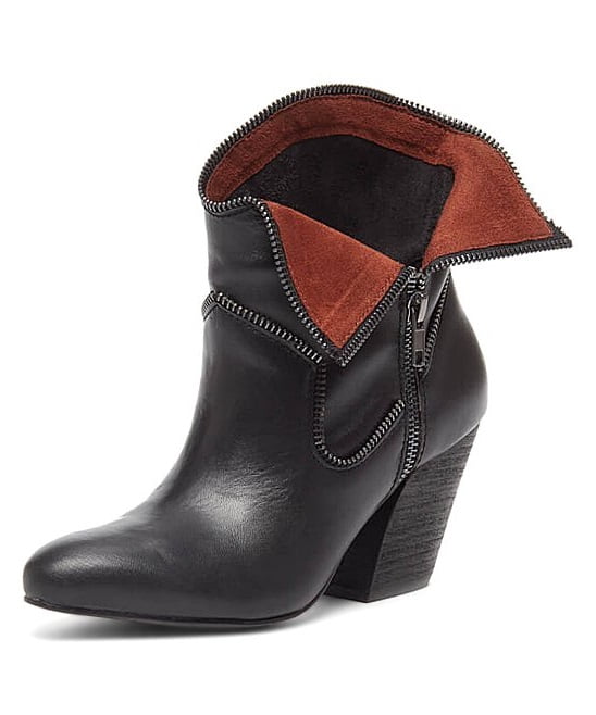 Kelsi Dagger Ingrid Black Leather Folded Lining Block Heel Western ... Kelsi Dagger Ingrid Black Leather Folded Lining Block Heel Western ...