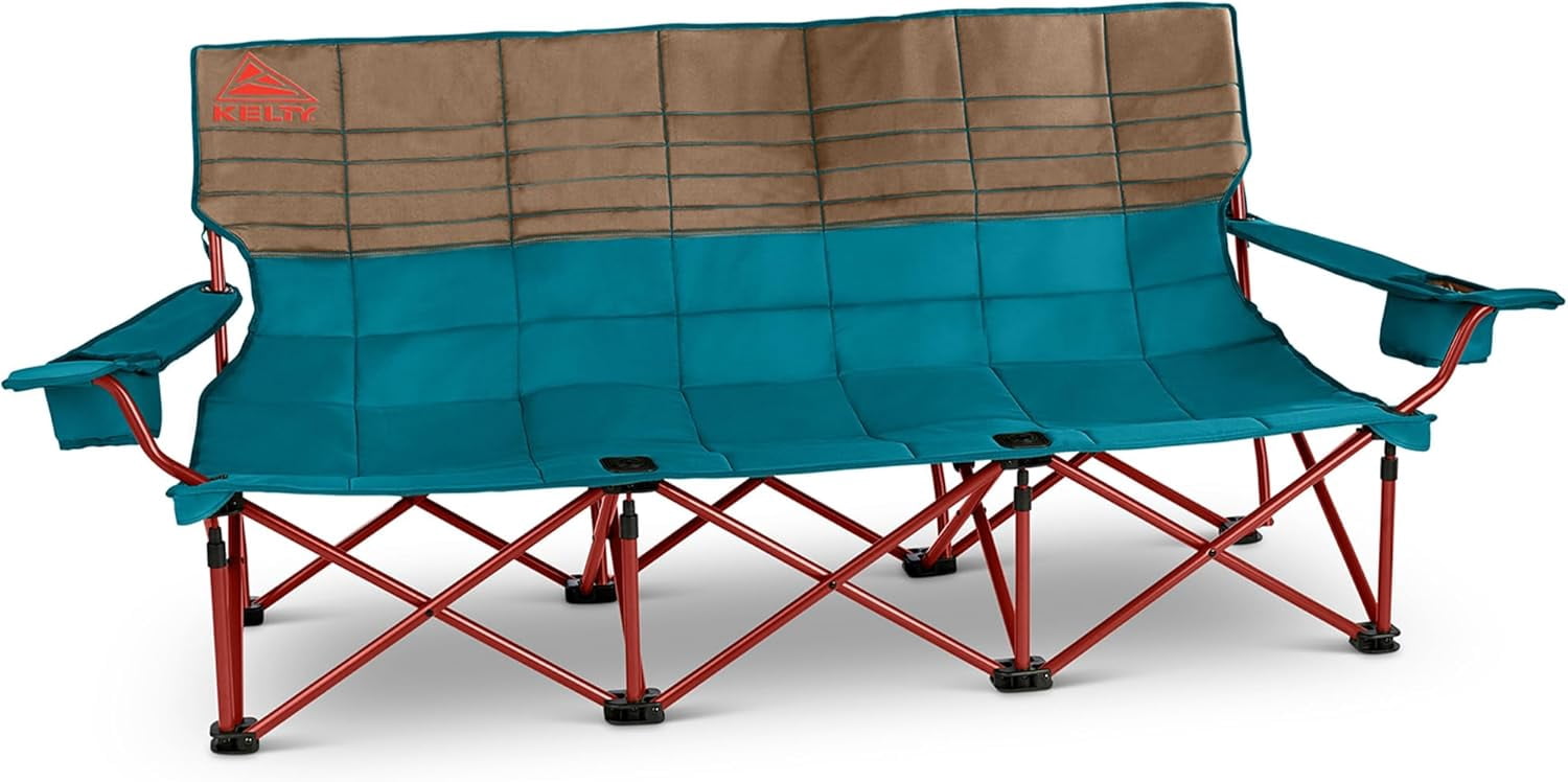 Kelty Lowdown Outdoor Camping Portable Sofa Chair, 3 Person 600lbs ...