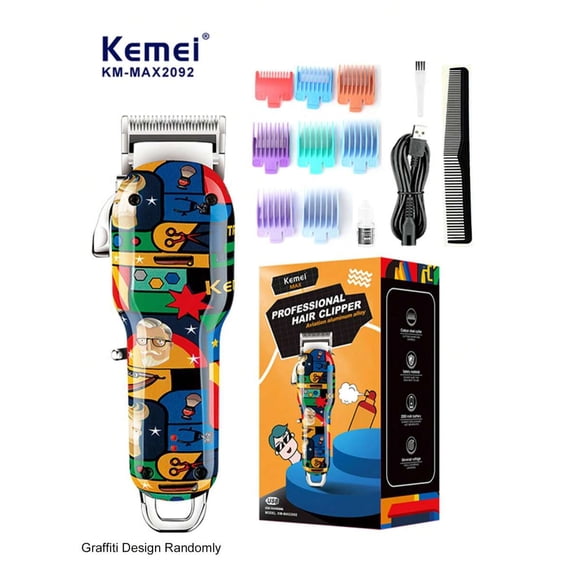 Kemei 3pieces Kemei Brand Hair Clippers And Shaver In 1 Set Graffiti ...