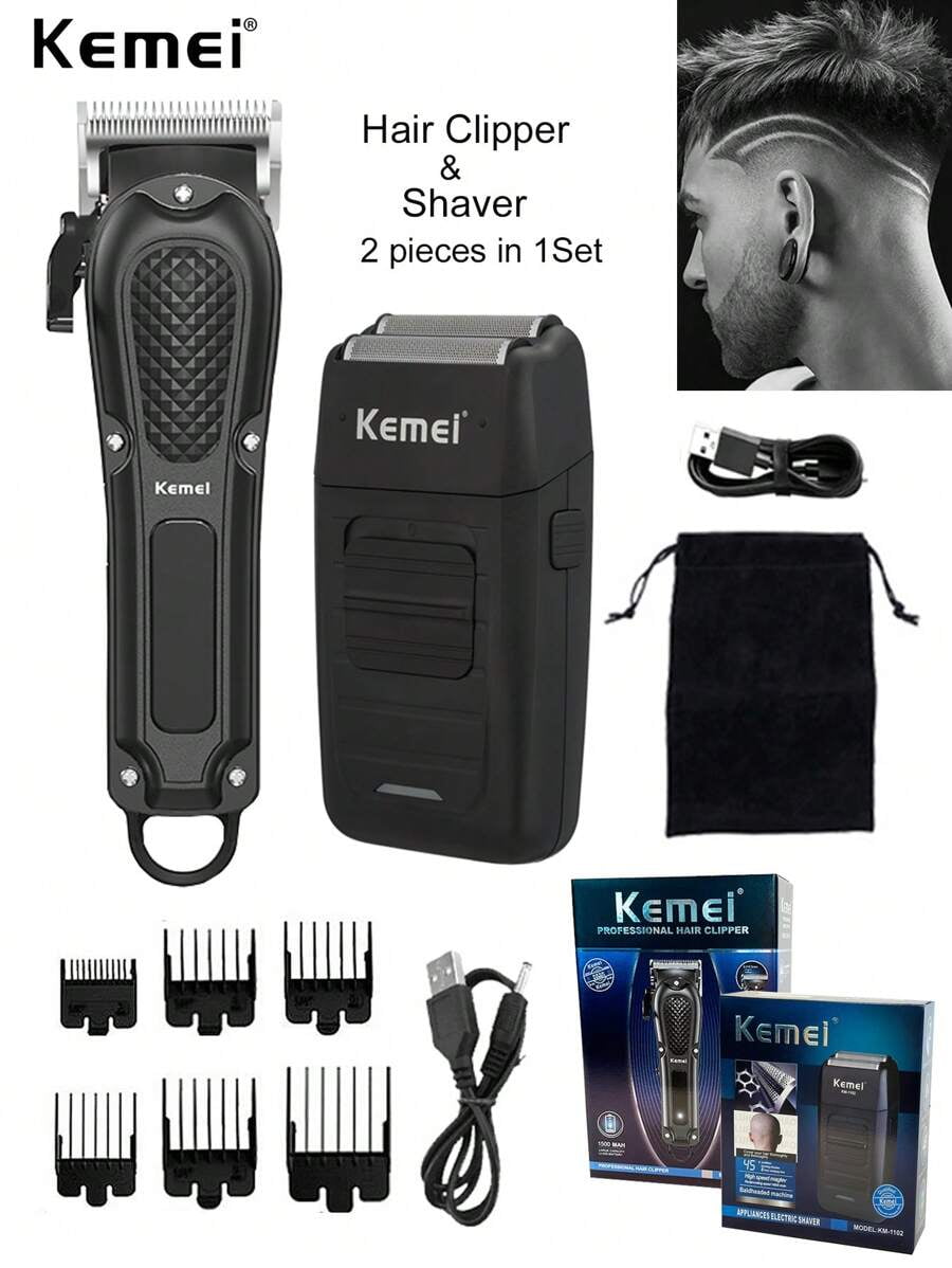 Kemei Brand Professional Hair Clipper + Electric Shaver 2pieces/Set For ...
