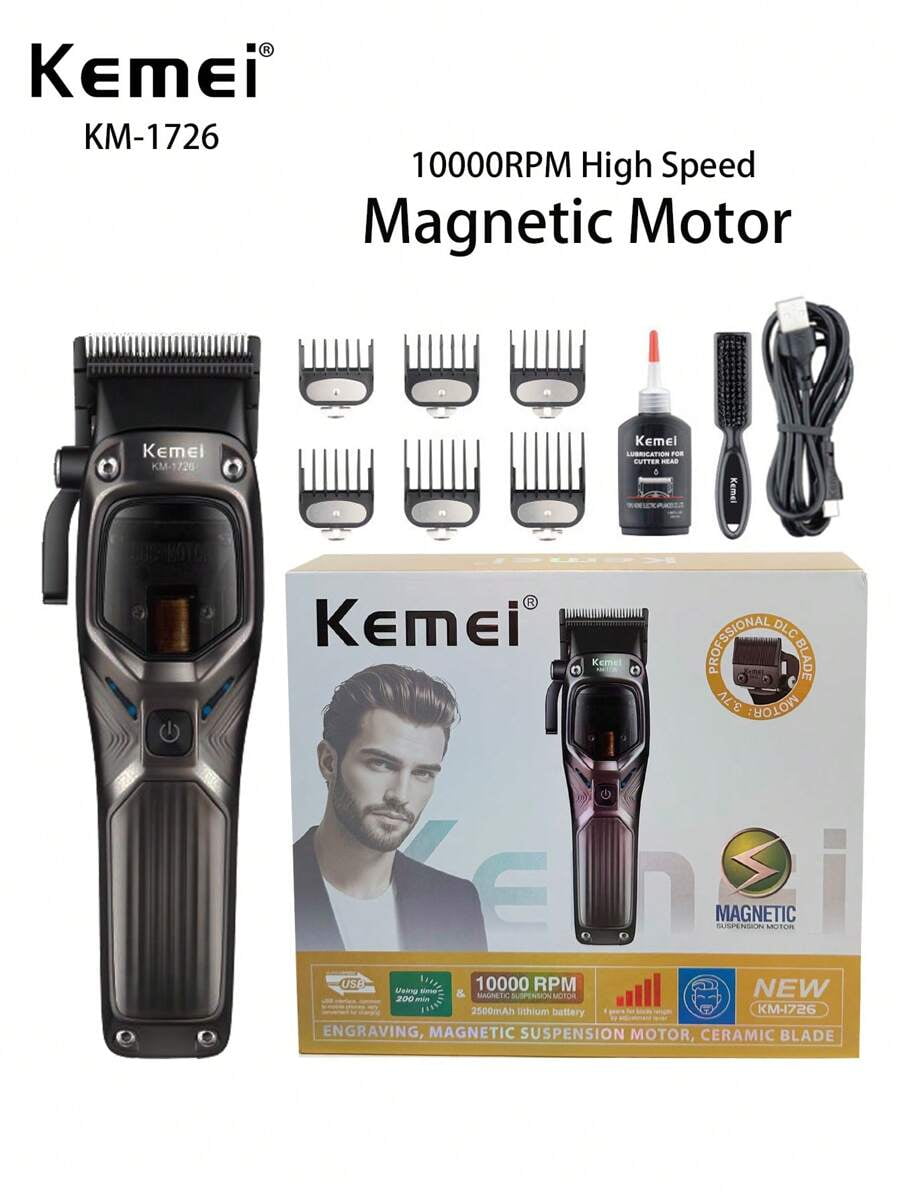 Kemei KM-1726 New Professional Barber Hair Clipper Magnetic Motor Salon ...