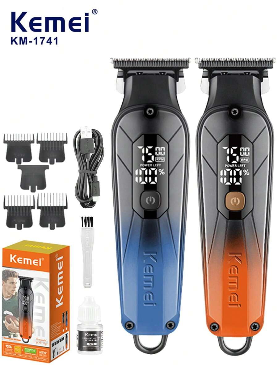 Kemei KM-1741 Professional Zero Gap Hair Clipper, Electric Trimmer ...