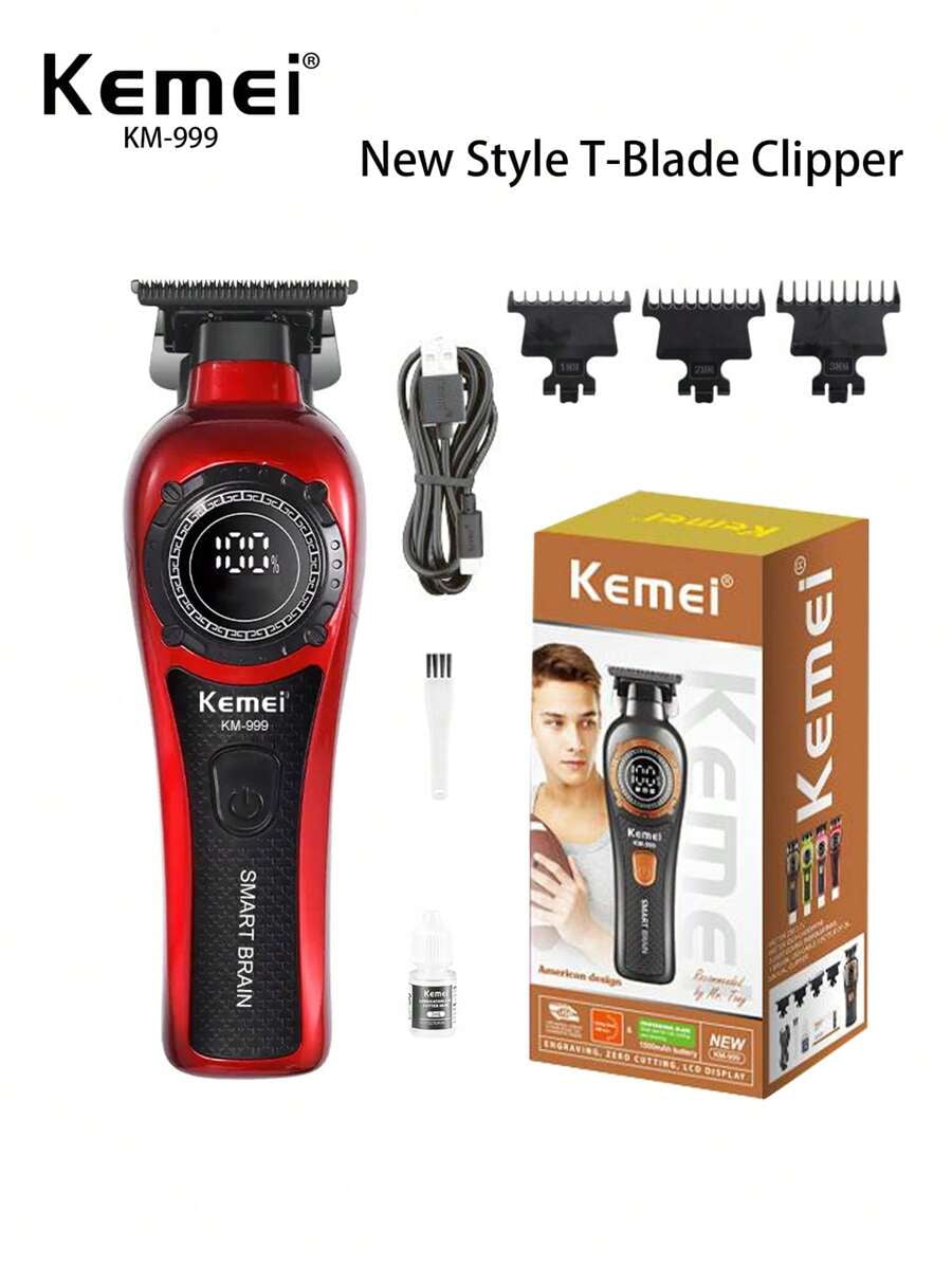 Kemei KM-999 New Electric Hair Trimmer For Men 0mm Zero Gapped Carving ...