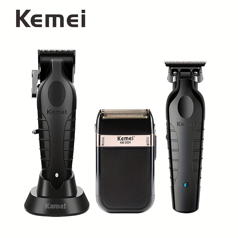 Kemei Men's Men's Professional Electric Hair Clipper & Shaver Set USB Rechargeable Cordless Hair ...