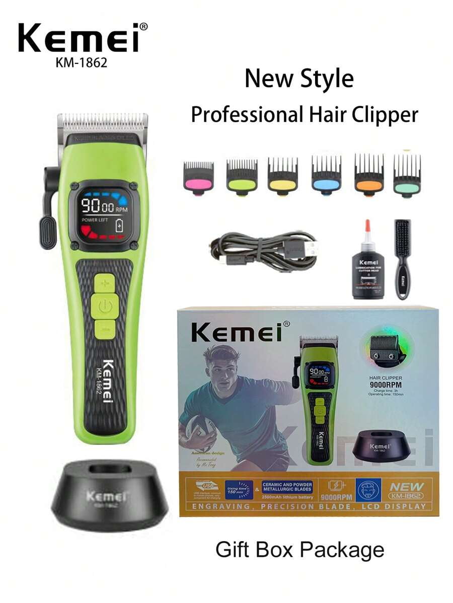 Kemei New Professional Electric Hair Clipper High Speed 9000RPM Barber ...