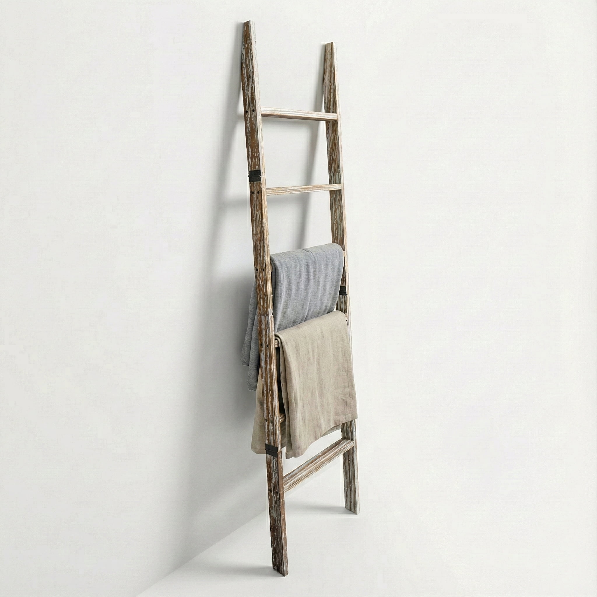 Kemi Wooden Towel Blanket Ladder Living Room Decorative Wall Leaning ...