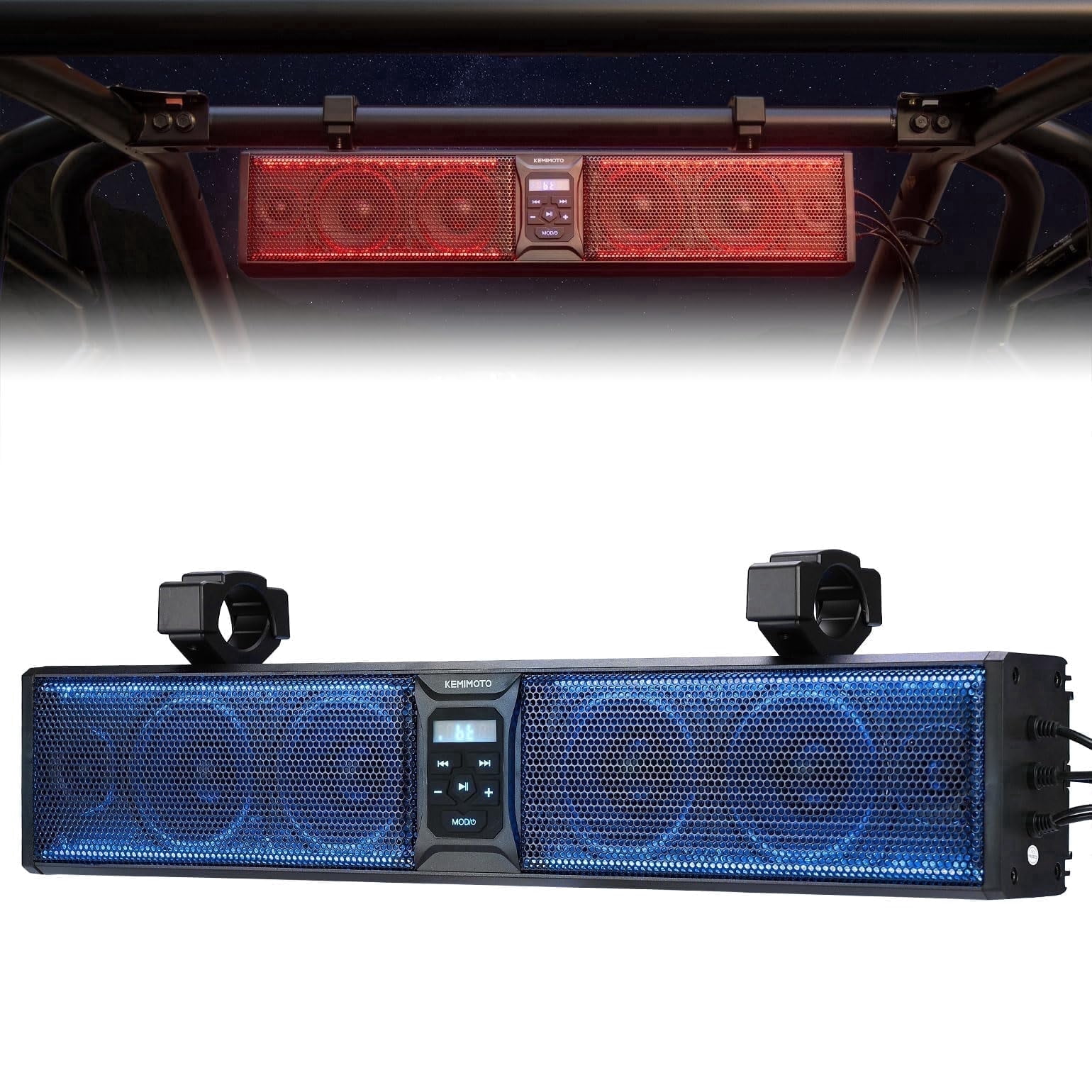 KEMIMOTO 26'' Waterproof Sound Bar, Bluetooth Speakers for 1.75''-2.25 ...
