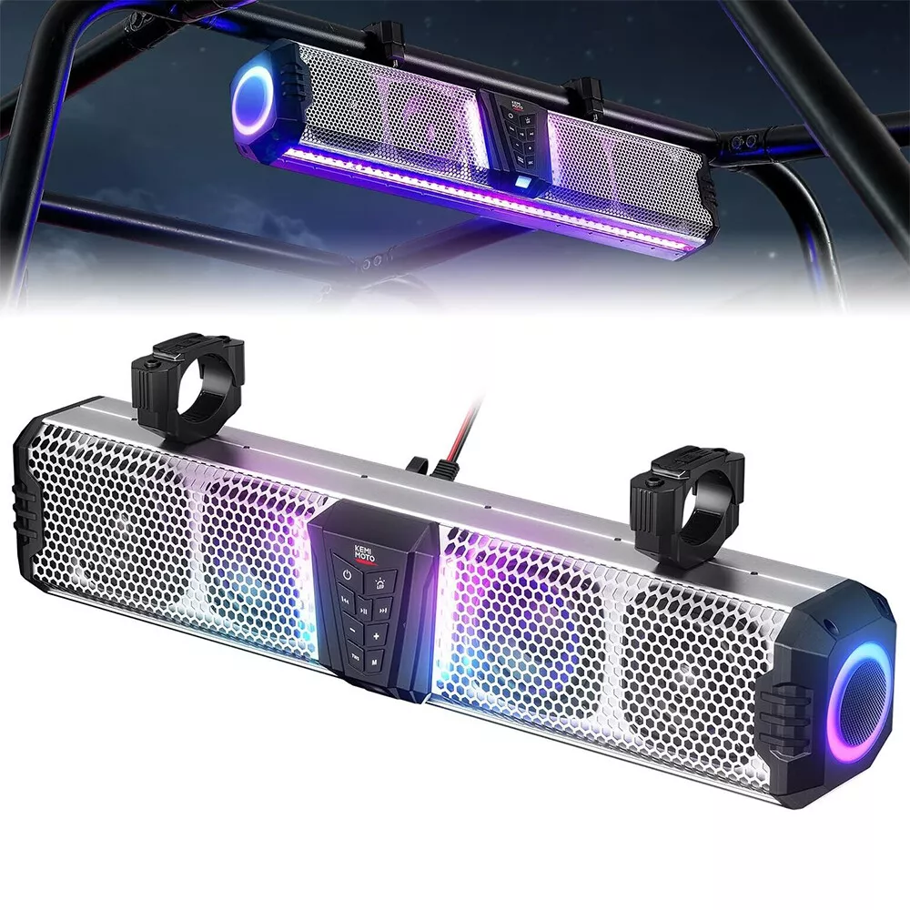 Kemimoto Midnight S60 26"Rgb Utv Atv Sound Bar Ip66 Waterproof for Golf ...
