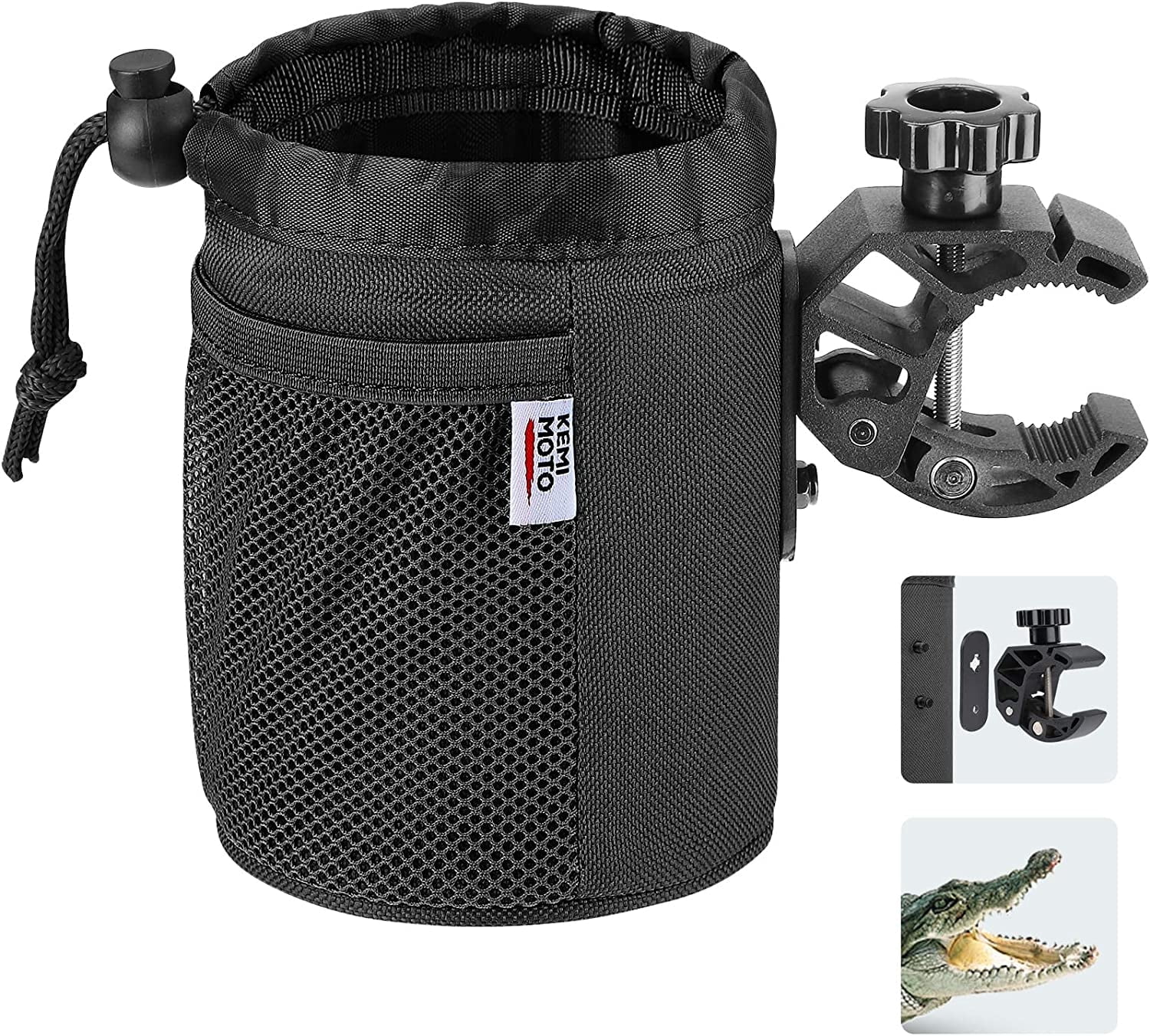 Kemimoto BZH0208-02 Black Plastic Adjustable Cup Holder Motorcycle ...