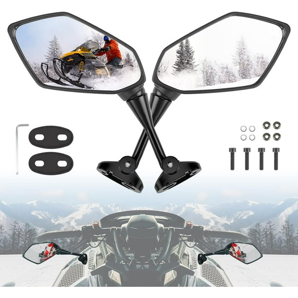 Kemimoto Snowmobile Rear View Mirror Hood Mounted Side Mirrors ...