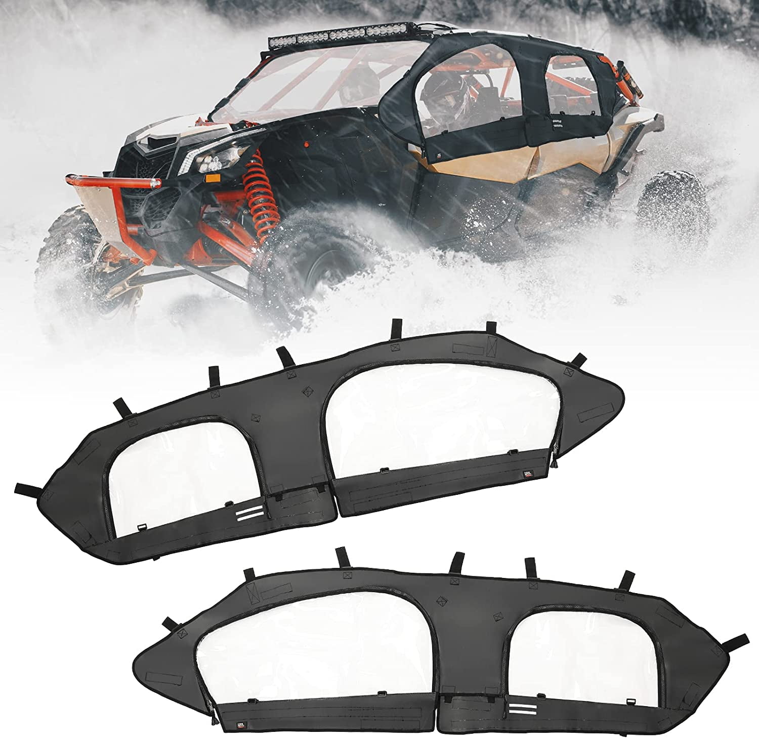 Kemimoto Soft Upper Door Set Kit, UTV Soft Cab Doors top Enclosure ...