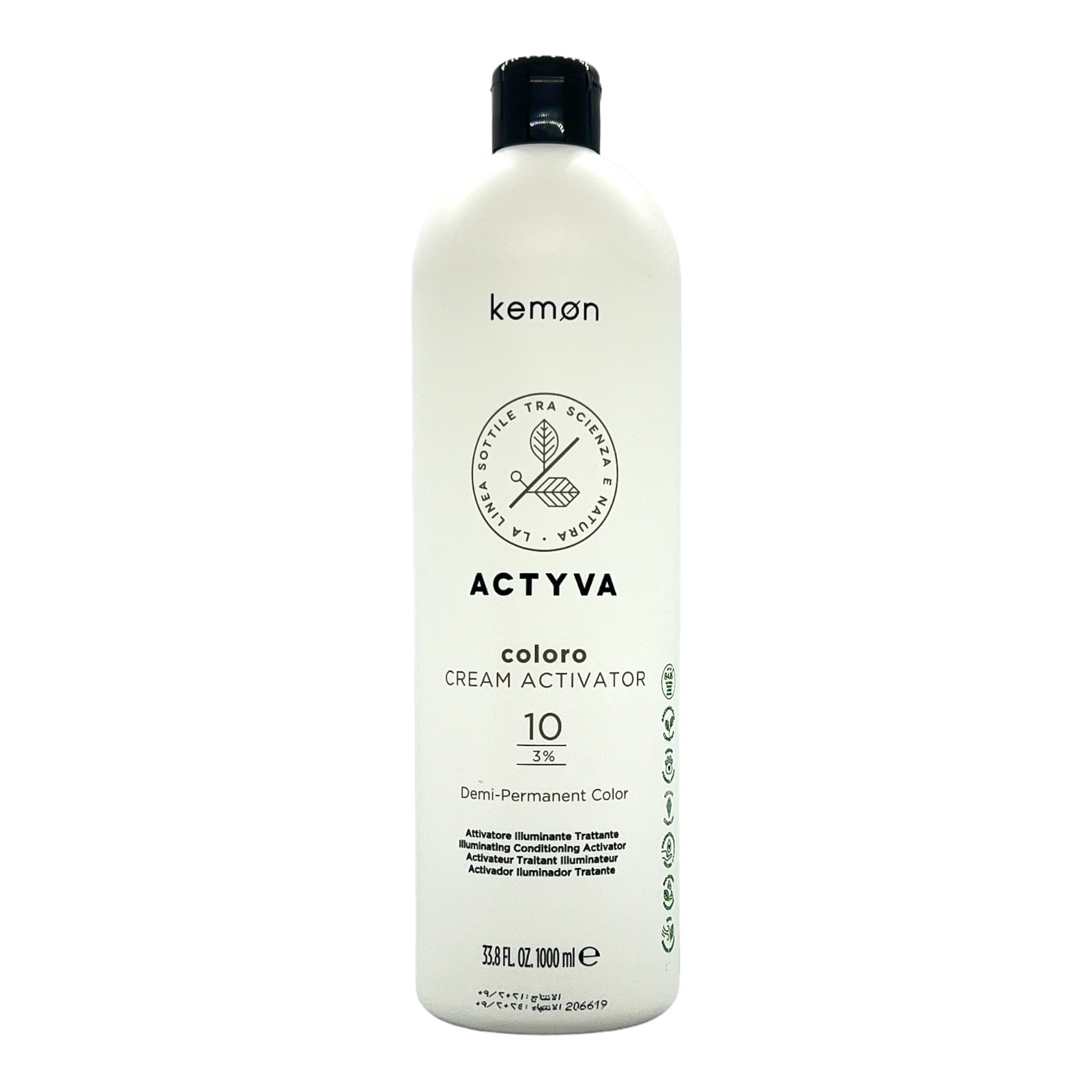 Kemon Actyva Coloro Cream Activator 10 Demi-Permanent Color 33.8 Oz ...
