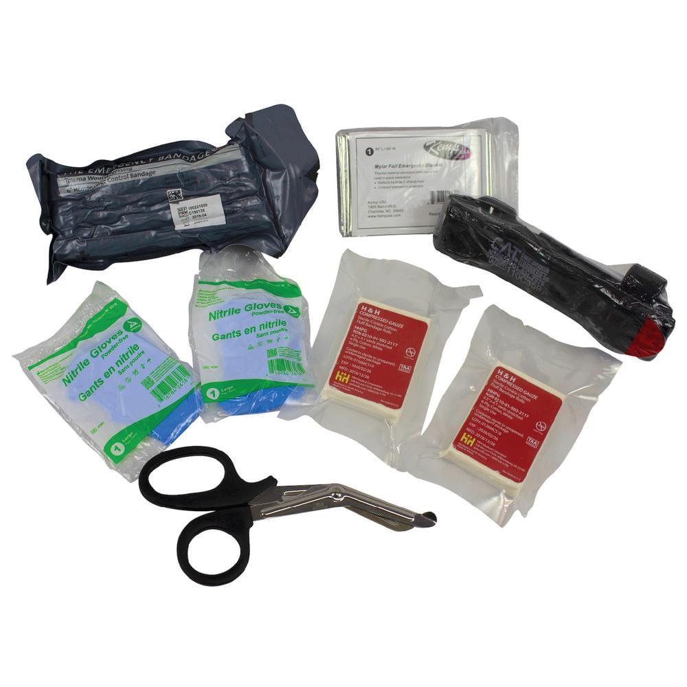 Kemp USA 17" Black, Gray, and Red Outdoor Emergency Accessories Kemp USA Bleeding Control Kit ...