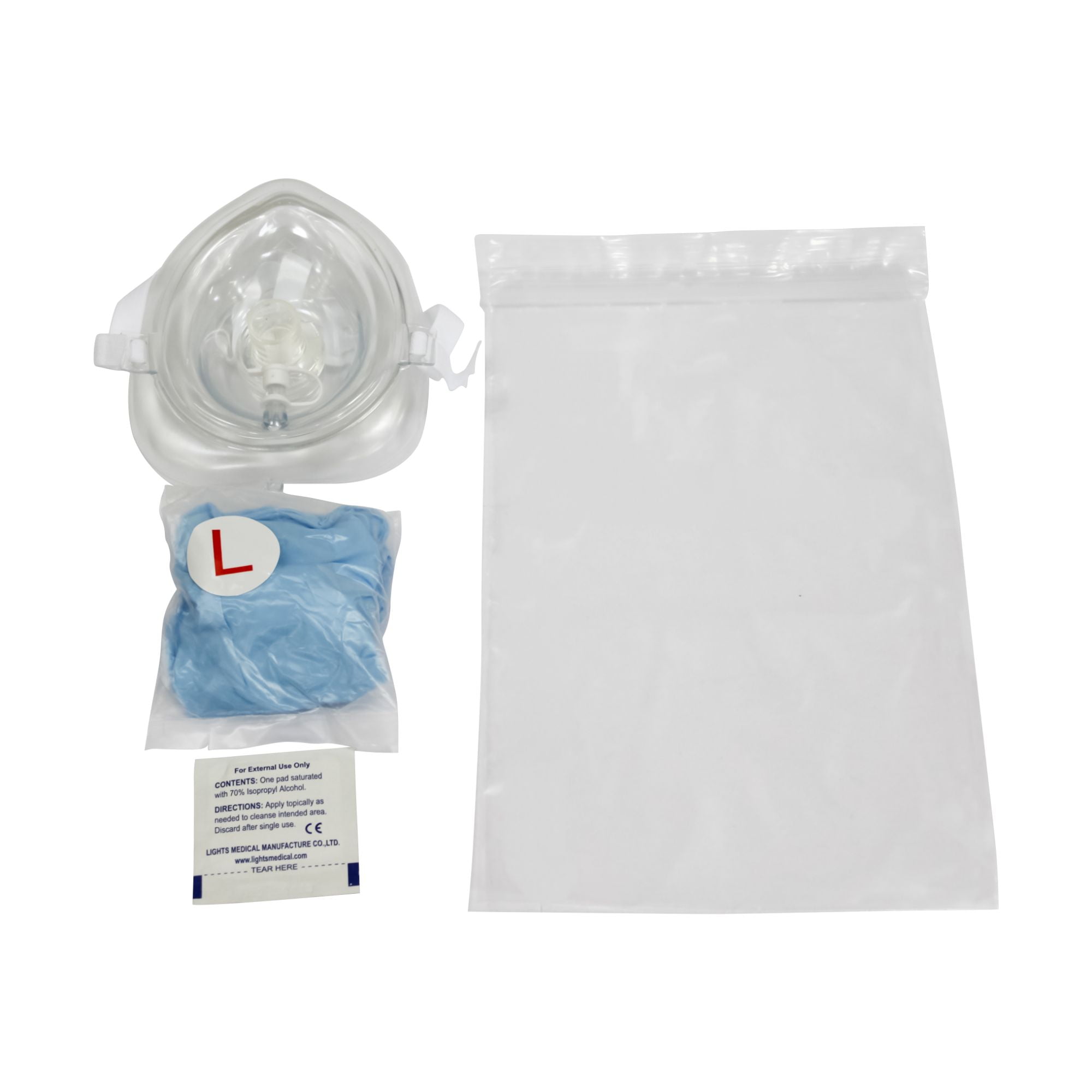 Kemp USA 5" White and Blue Adult CPR Mask in Plastic Bag With Gloves ...