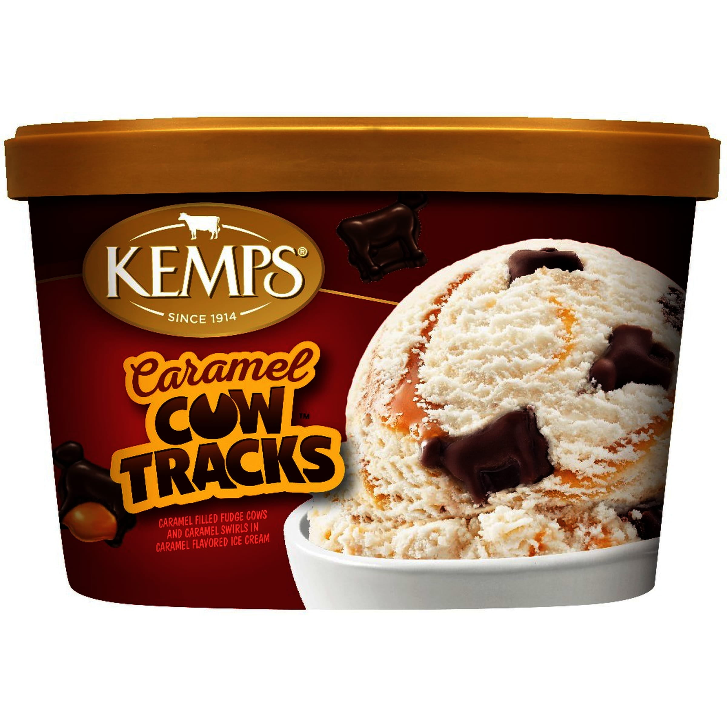 Kemps Caramel Cow Tracks Ice Cream - 1.5 qt. - Walmart.com