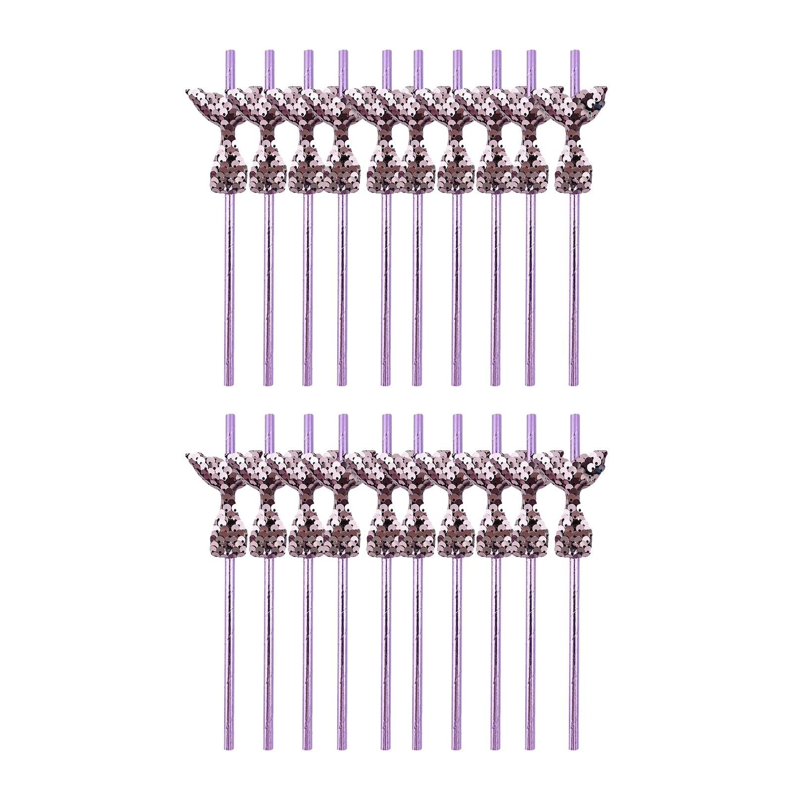 Kemweao 20Pcs Mermaid Tailing Straws Party Paper Eco-Friendly Safe ...