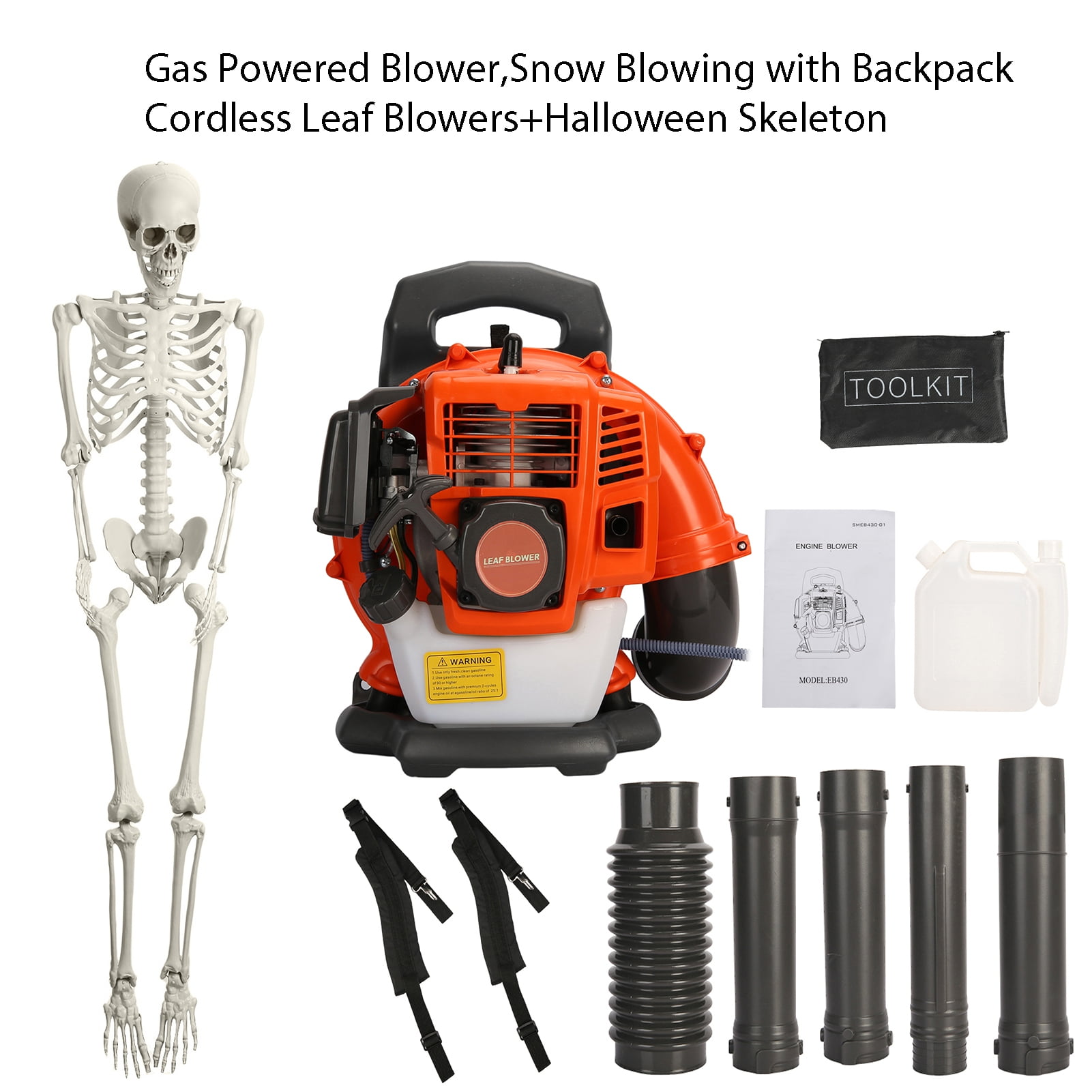 Kemweao Snow Blowing with Backpack, Cordless Leaf Blowers,52CC 2 Stroke ...